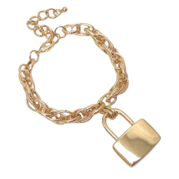 Jewelry | Lock Charm Chain Bracelet | Poshmark